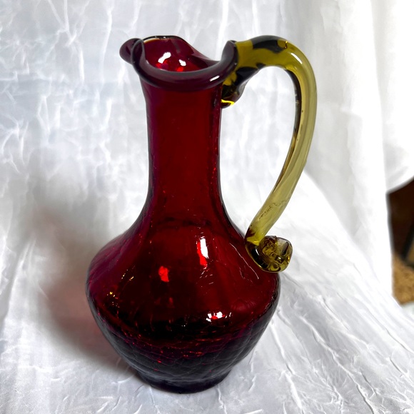 Vintage | Art | Red Vintage Glass Decanter | Poshmark